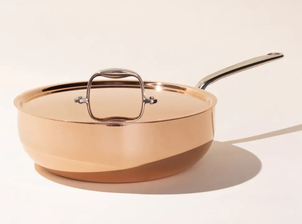 Made In Copper Saucier With Lid 5.2 QT | Butchershop UAE – ButcherShop.ae
